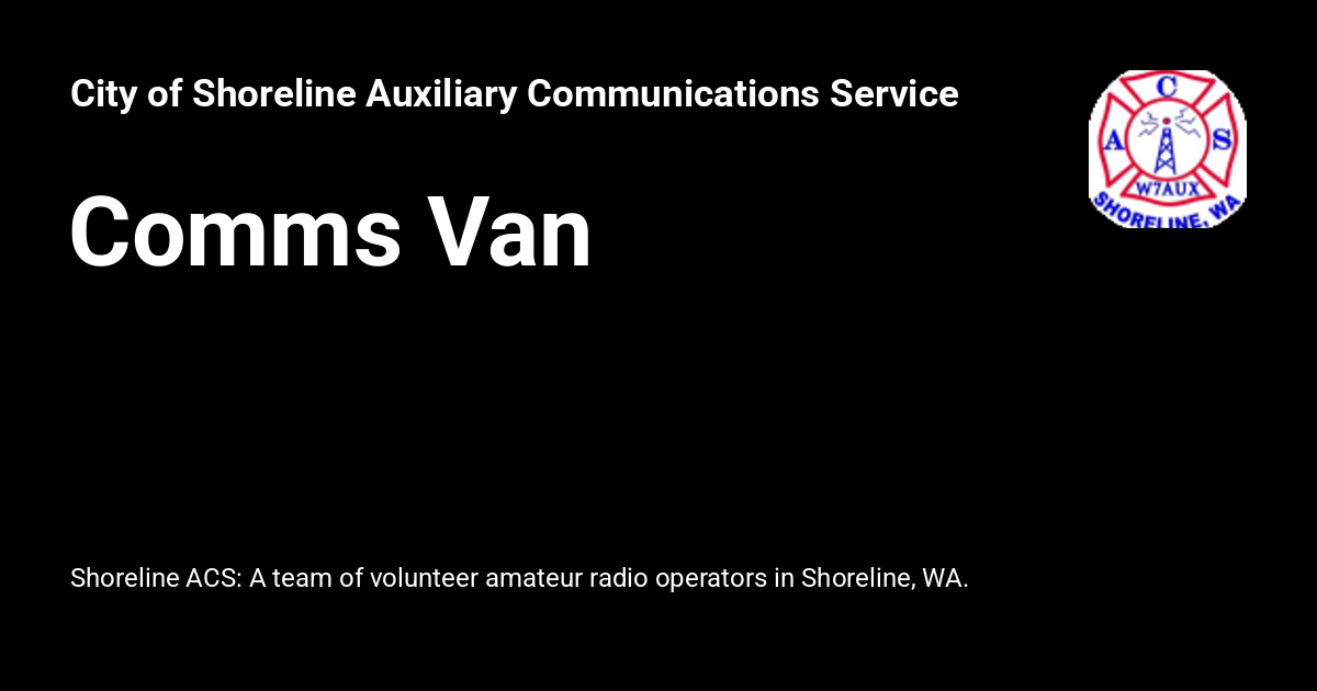 Comms Van - City of Shoreline Auxiliary Communications Service